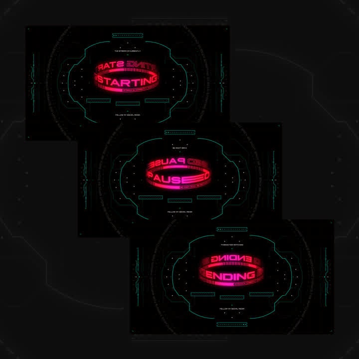 HUD Animated Stream/twitch Overlays Pack Technology/hud Streamer Pack ...