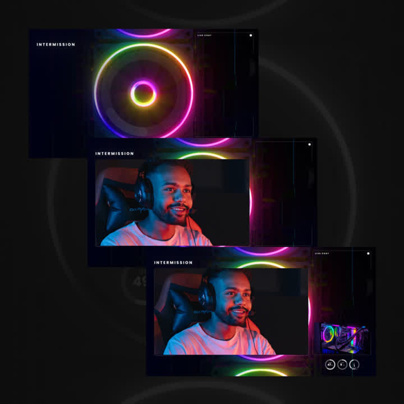 RGB Animated Stream/twitch Overlays Pack | Technology/rgb Streamer Pack ...