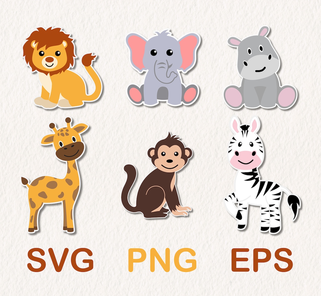 Wild Animals Set. Digital File. SVG, PNG, EPS Files. Cricut and ...