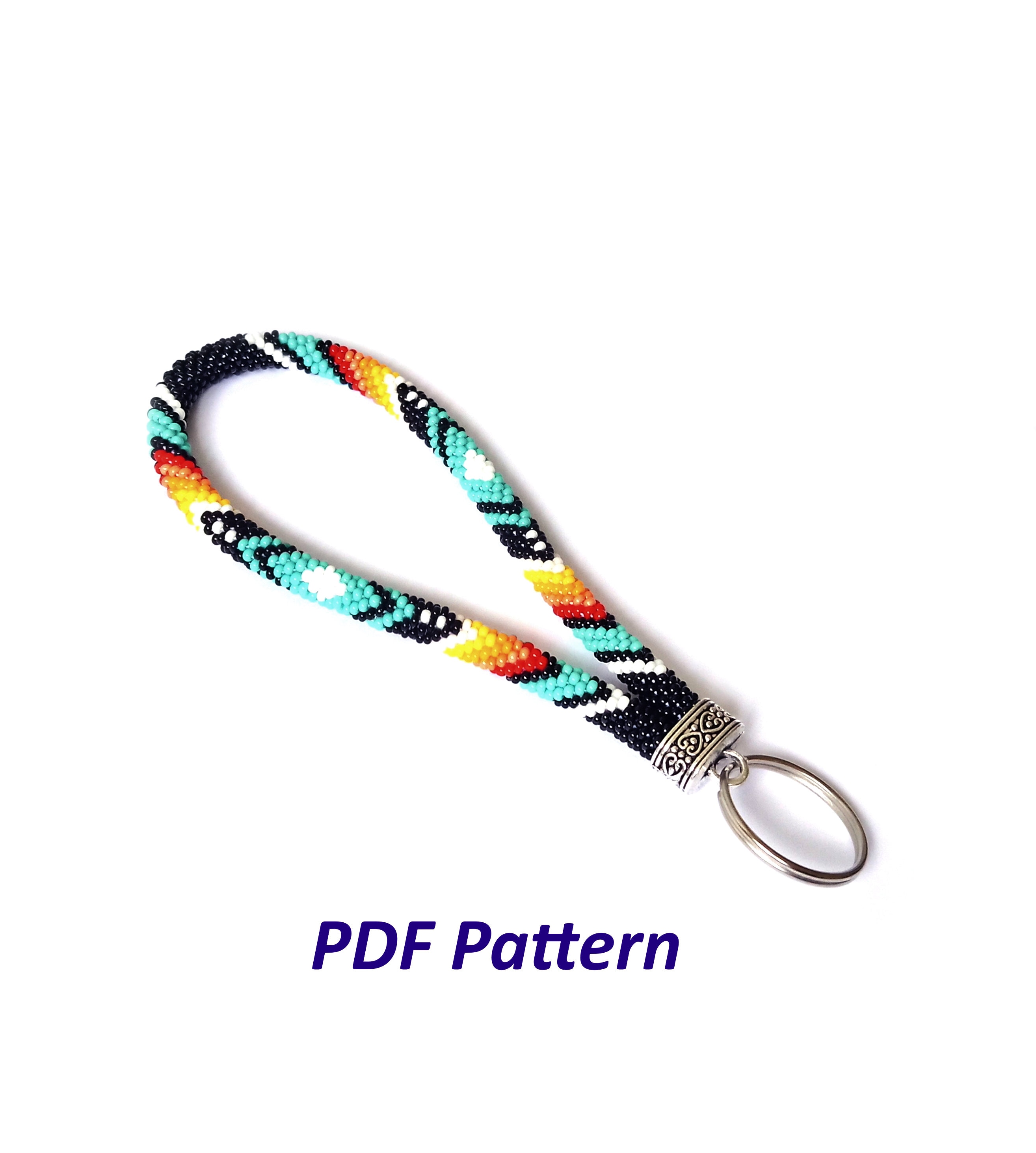 Beaded CROCHET Wristlet Keychain Pattern: Native American Style (PDF ...