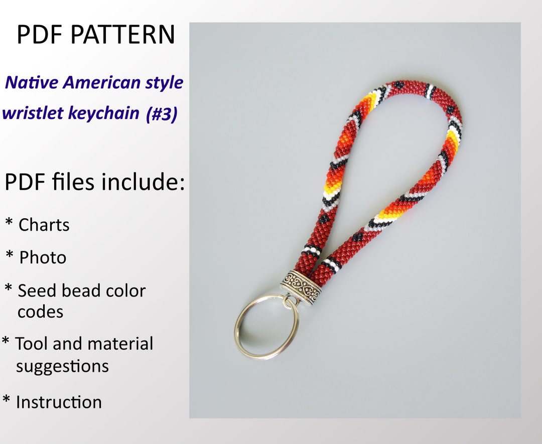PDF Pattern Native American Inspired, Indian Style Wristlet Keychain ...