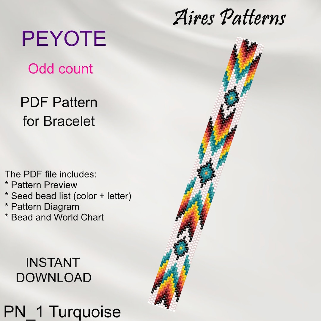 Peyote Native American Inspired PDF Pattern for Bracelet, Odd Count ...