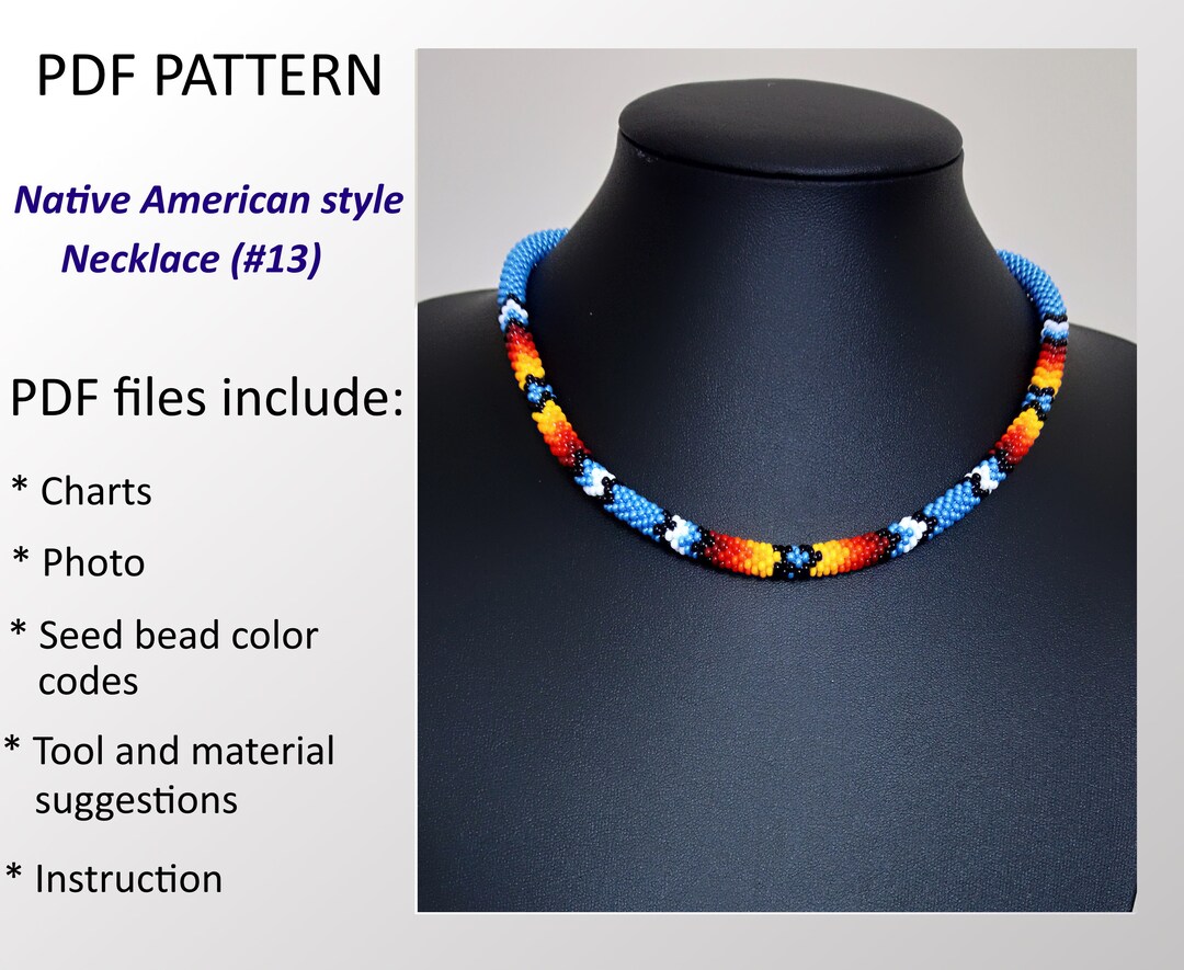 PDF Pattern Native American Indian Style Jewelry, Beadwork Necklace ...