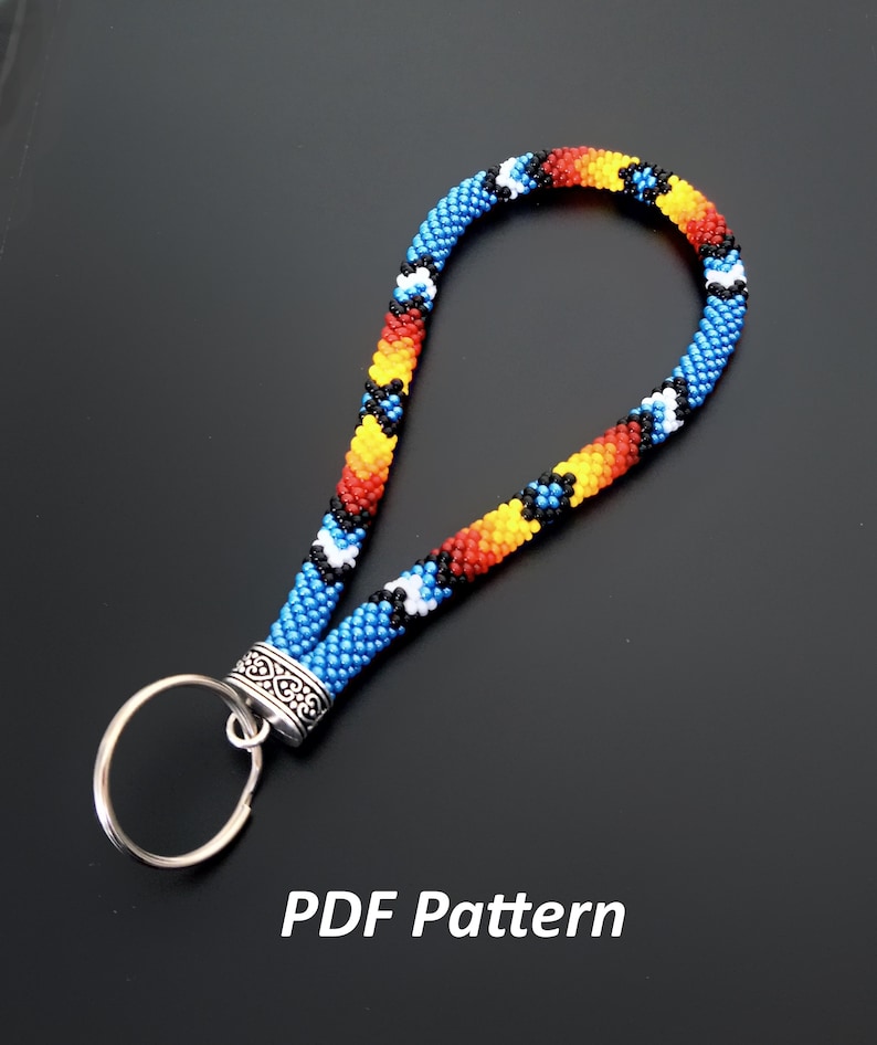 Beaded CROCHET Keychain Pattern: Native American Style Wristlet (PDF ...