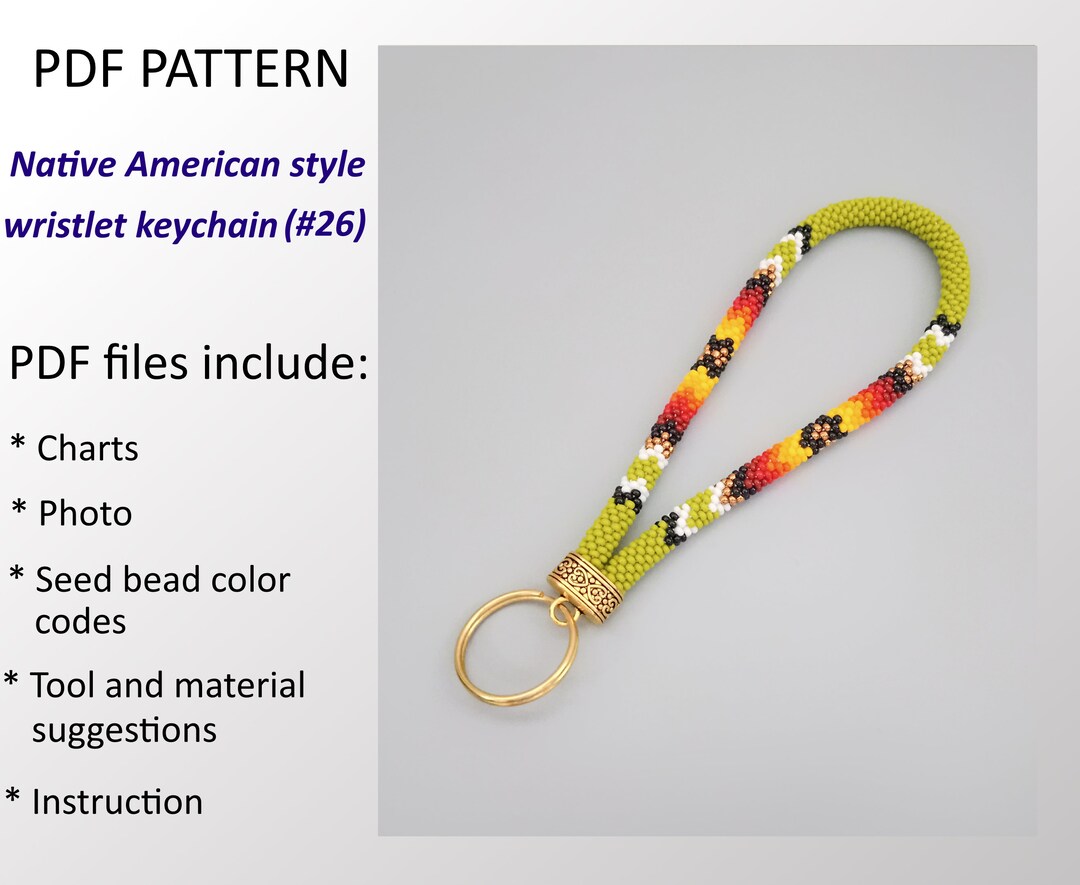 PDF Pattern Native American Inspired, Indian Style Wristlet Keychain ...