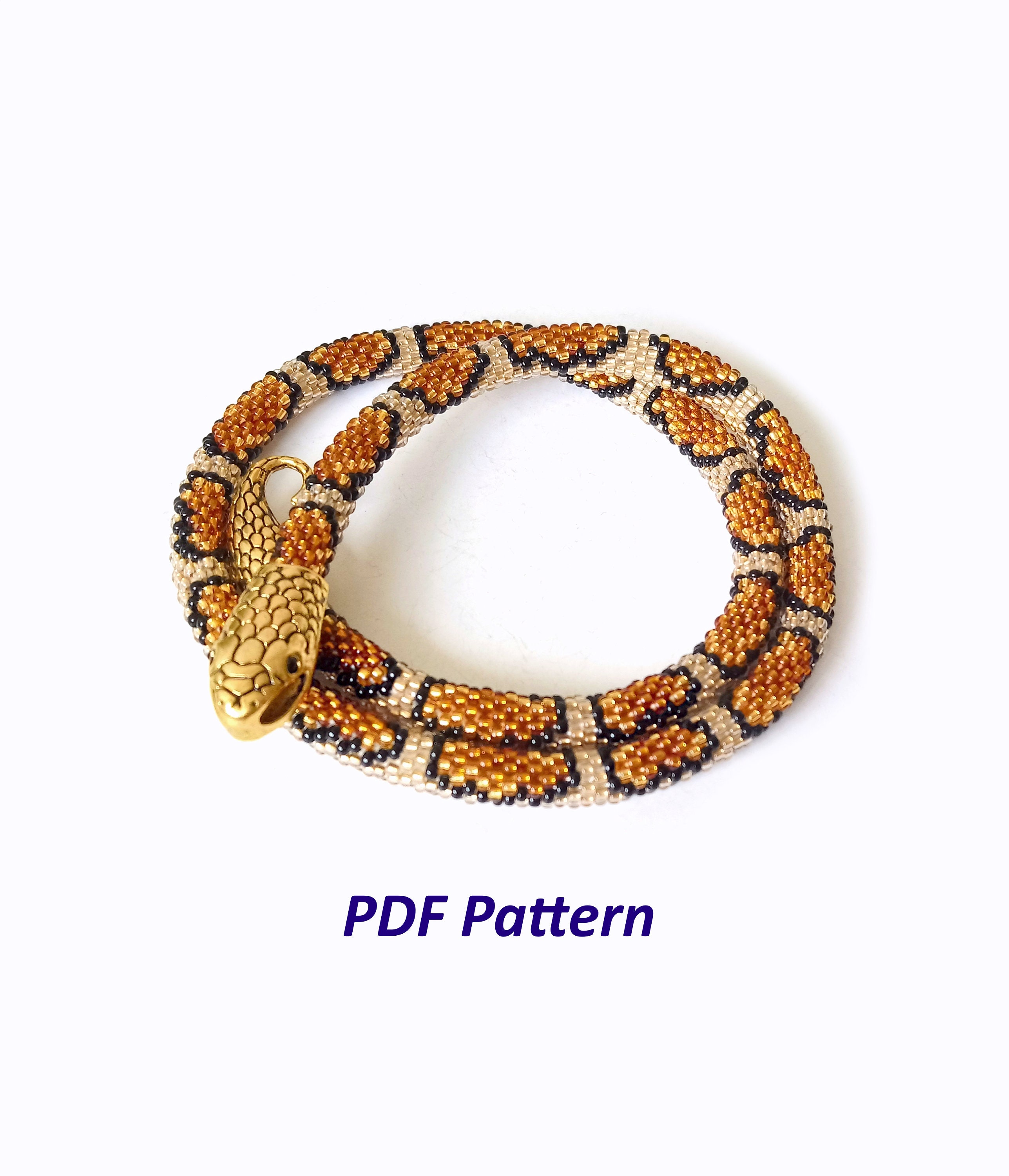PDF Pattern Snake Necklace, Bead Crochet Pattern Beadwork Necklace ...