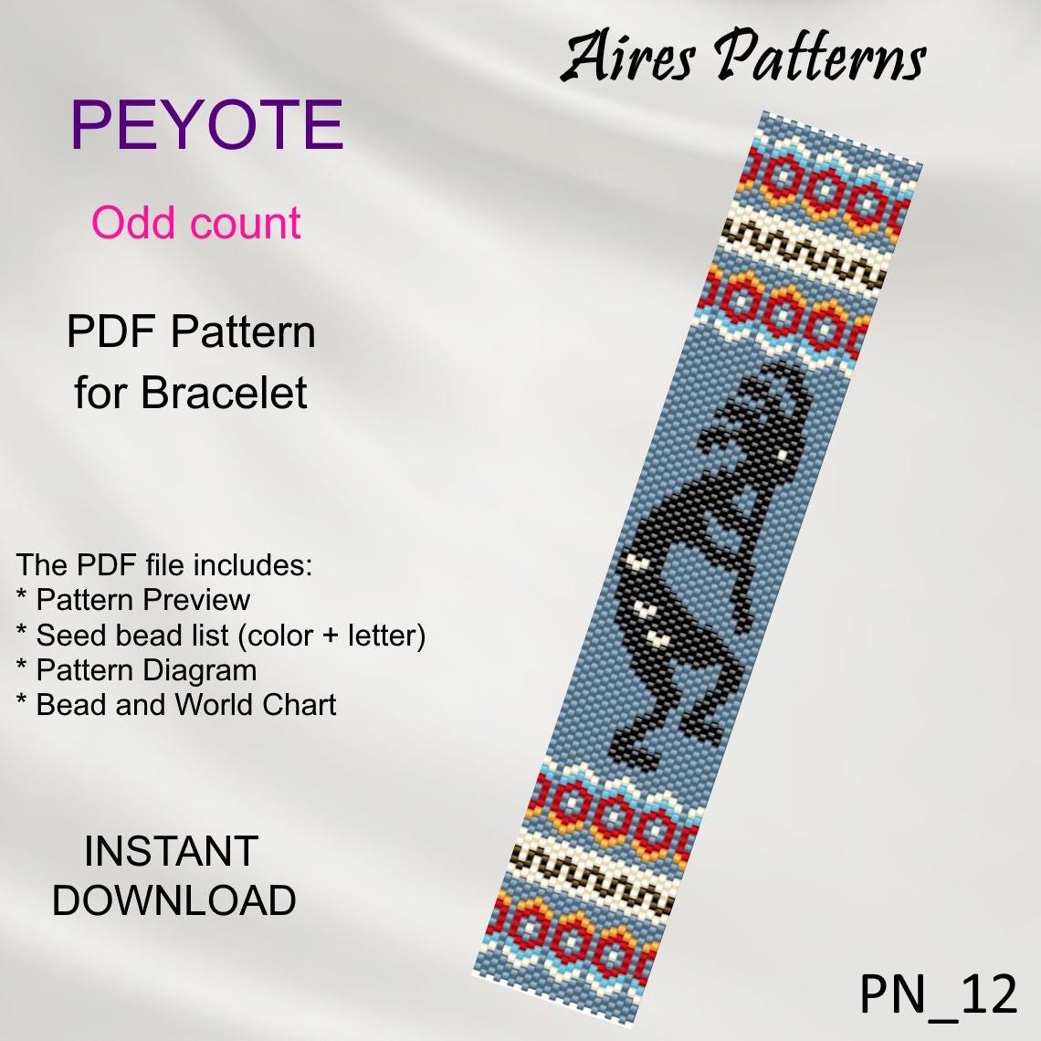 PDF Peyote Bracelet Odd Count Pattern, Koko Ethnic Inspired Miyuki ...