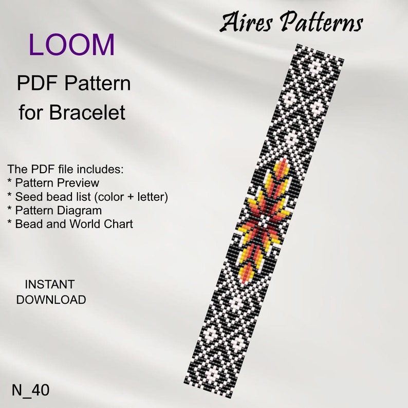 PDF Bead Loom Bracelet Pattern, Native American Style Miyuki Delica PDF Pattern, Beading Instant ...