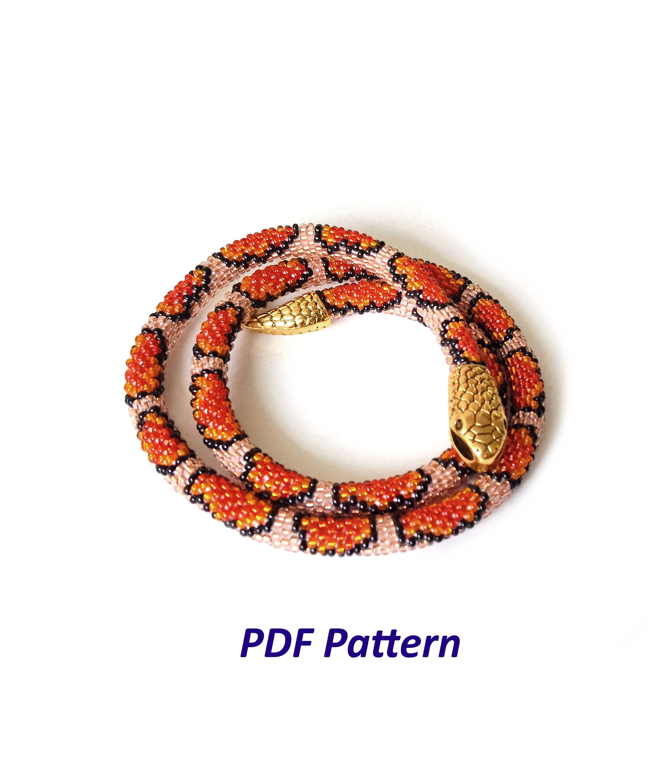 PDF Pattern Snake Necklace Bead Crochet Pattern Beadwork - Etsy