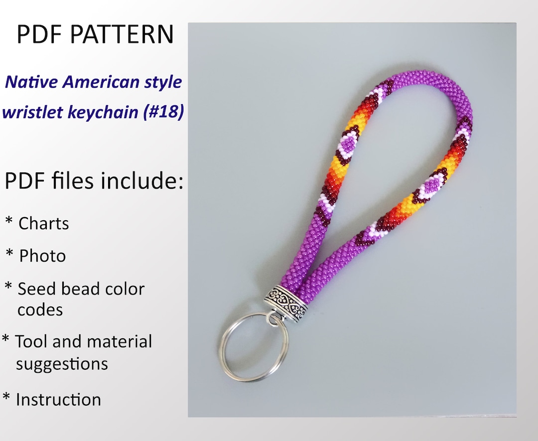 Beaded CROCHET Wristlet Keychain Pattern: Native American Style (PDF ...