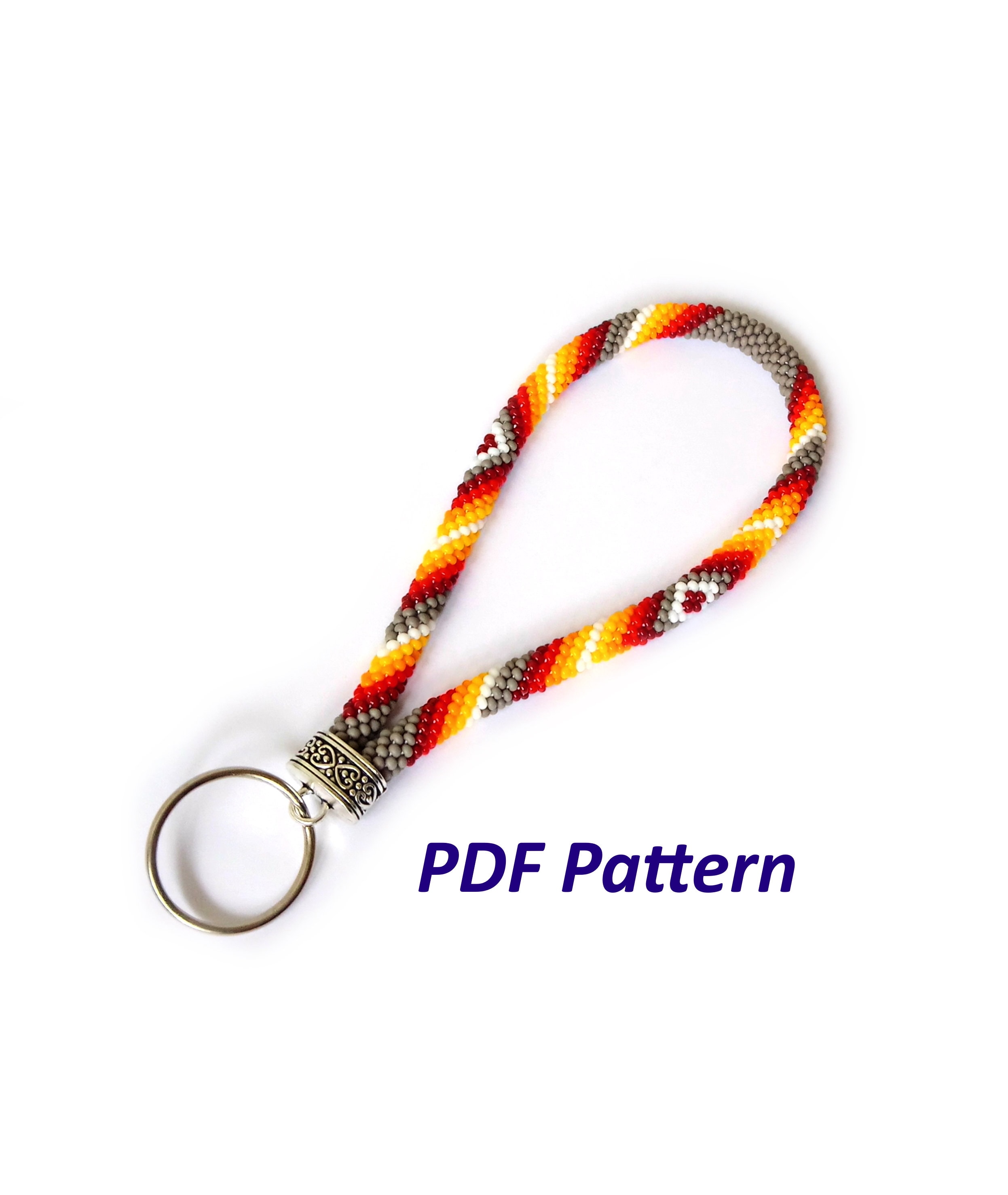 PDF Pattern Native American Indian Style Wristlet Keychain, Beaded Crochet Rope Key Chain - Etsy