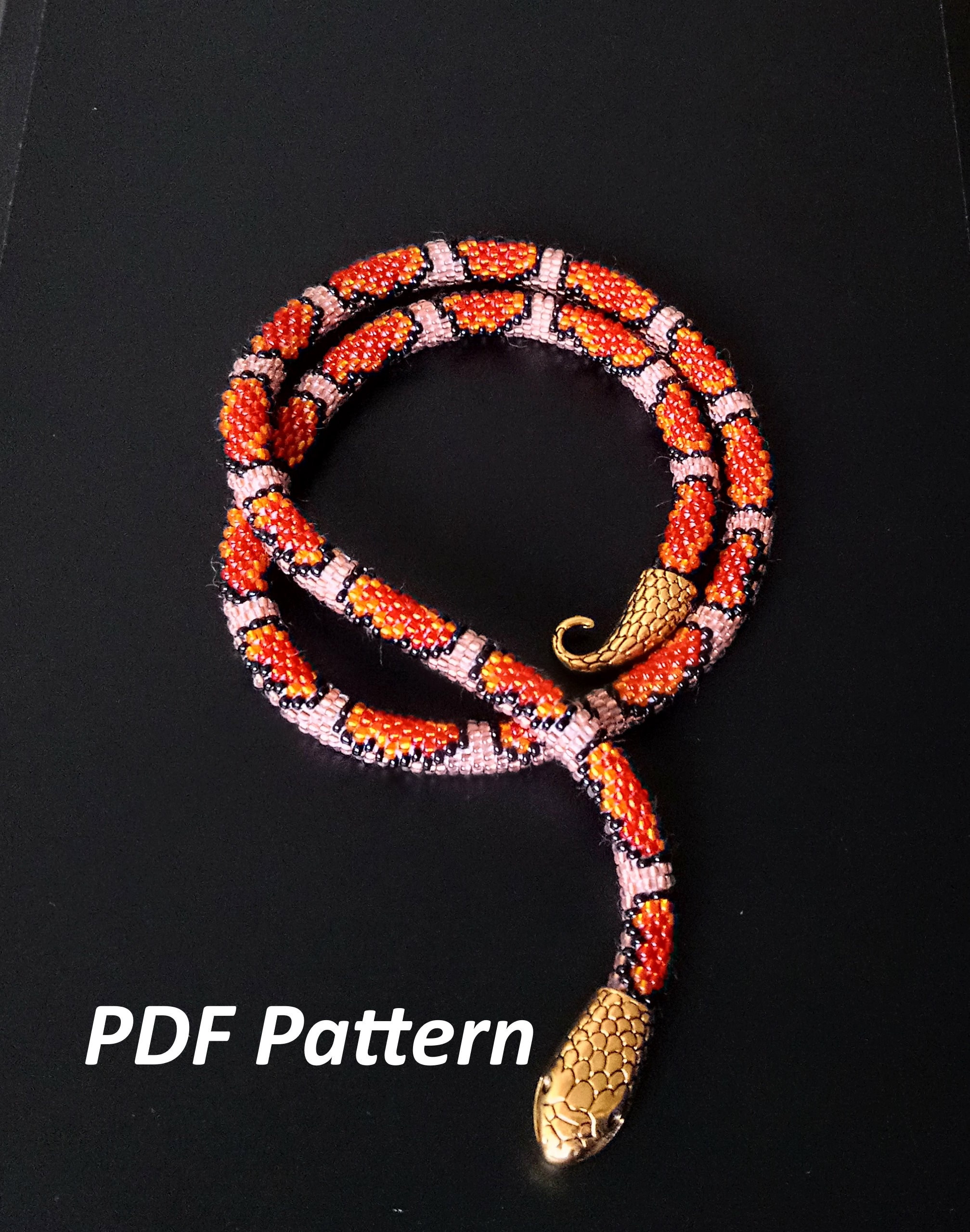PDF Pattern Snake Necklace Bead Crochet Pattern Beadwork - Etsy