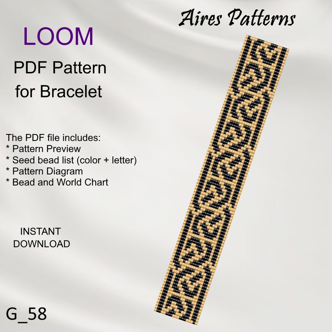 PDF Bead Loom Celtic Knot Geometric Pattern Bracelet, Miyuki Delica PDF ...