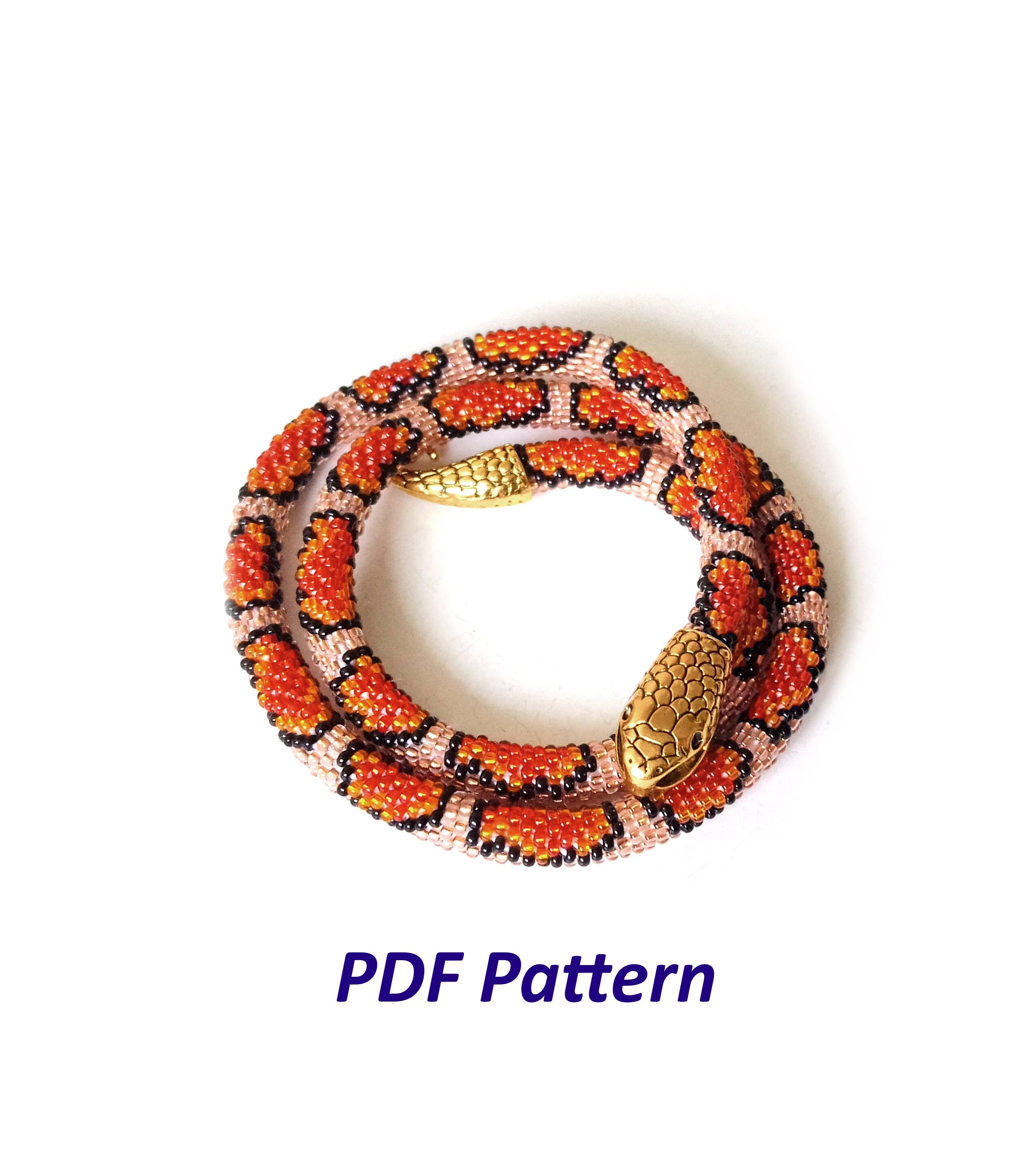 PDF Pattern Snake Necklace Bead Crochet Pattern Beadwork - Etsy