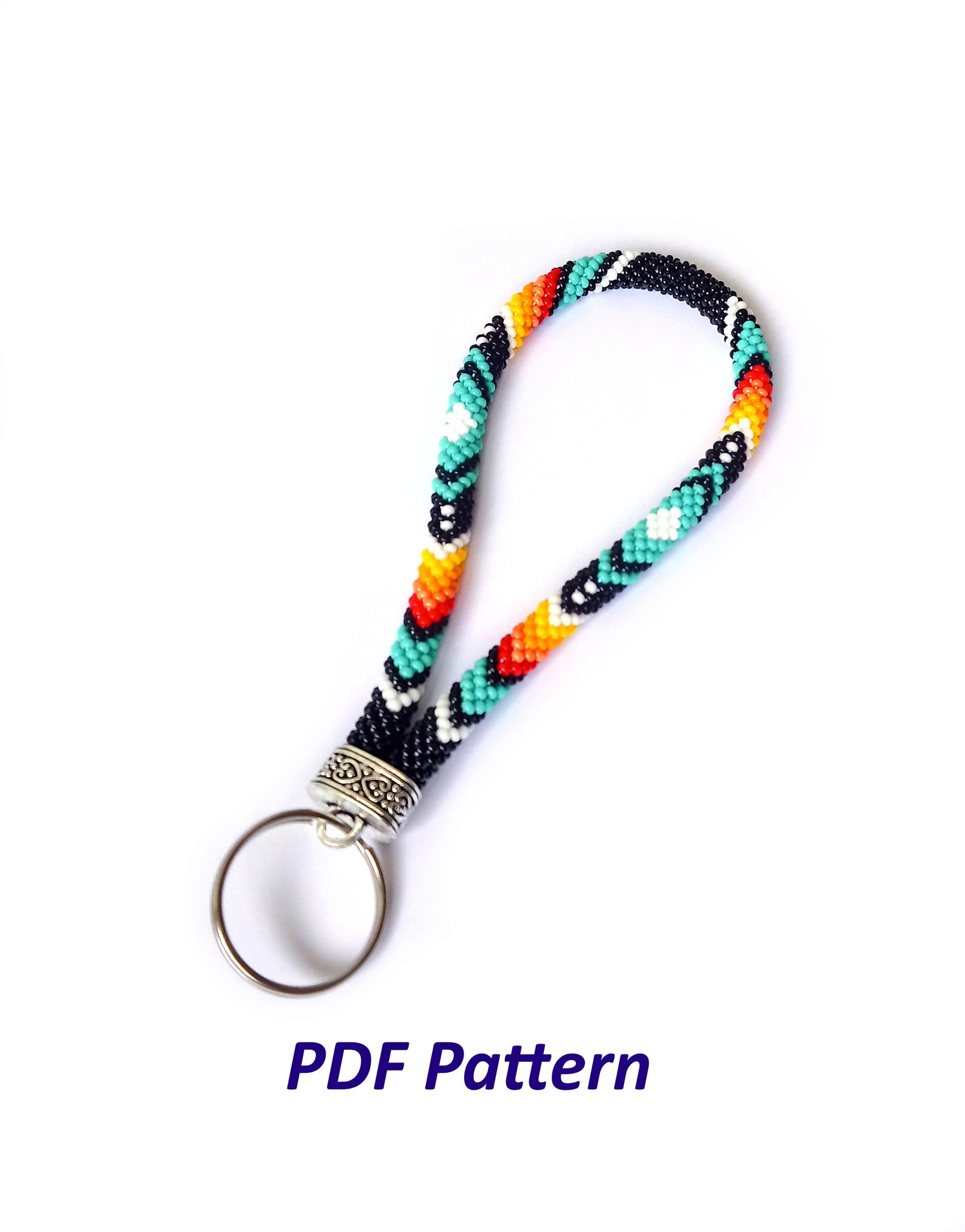 Beaded CROCHET Wristlet Keychain Pattern: Native American Style (PDF ...