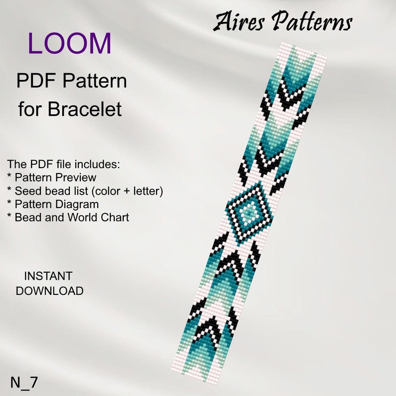 Bead LOOM Bracelet Pattern: Ethnic Inspired (PDF Download) N_7 - Etsy ...