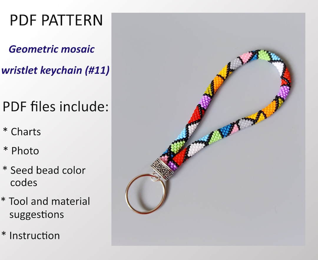 PDF Pattern Geometric Mosaic Wristlet Keychain Wristlet Keychain ...