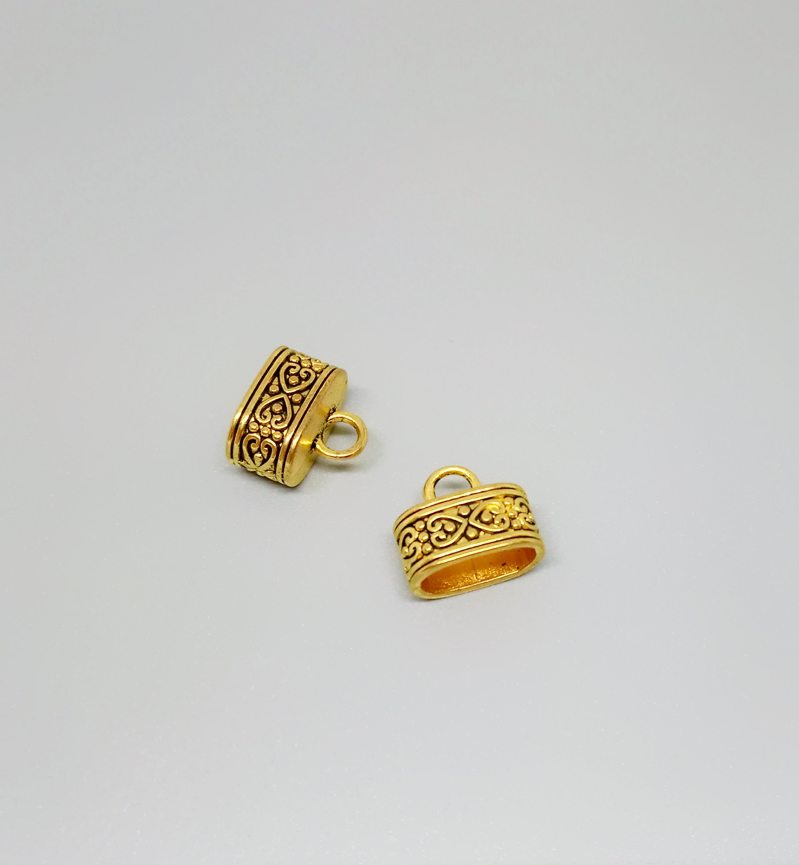 Antique Gold Oval End Caps, Findings Large Flat Leather Cord Ends Cap ...