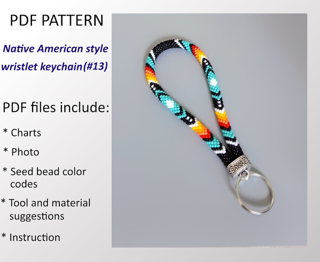 Beaded CROCHET Wristlet Keychain Pattern: Native American Style (PDF ...