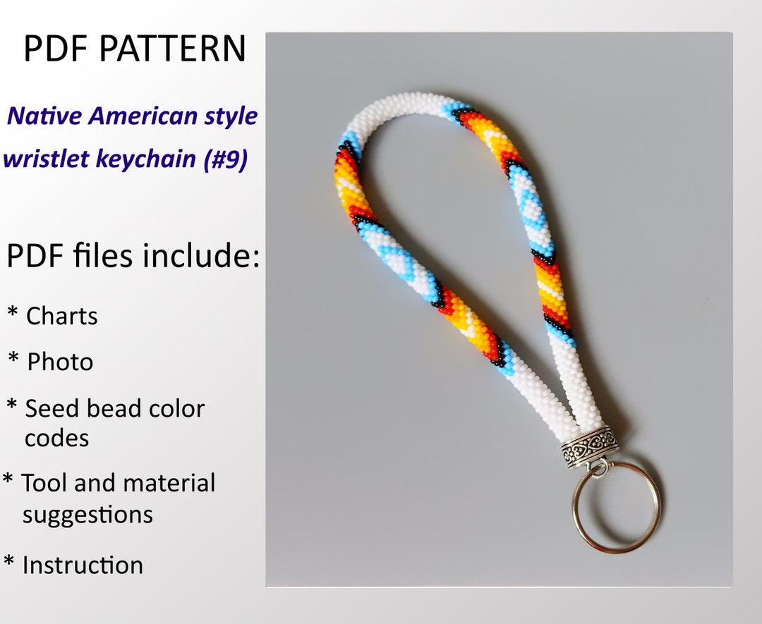Beaded CROCHET Wristlet Keychain Pattern: Native American Style (PDF ...