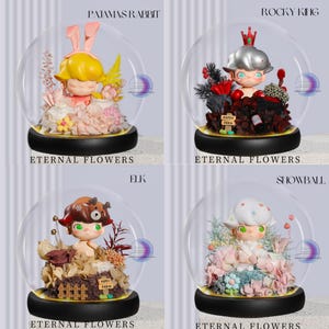 Dimoo Retro Series Popmart Eternal Flowers With LED Light Figures ...