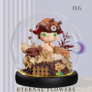 Dimoo Retro Series Popmart Eternal Flowers With LED Light Figures ...