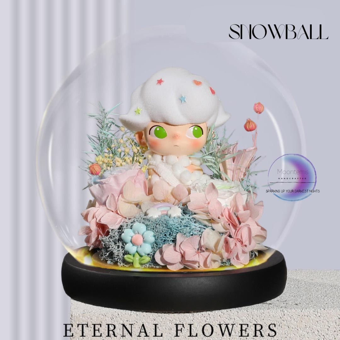Dimoo Retro Series Popmart Eternal Flowers With LED Light Figures ...