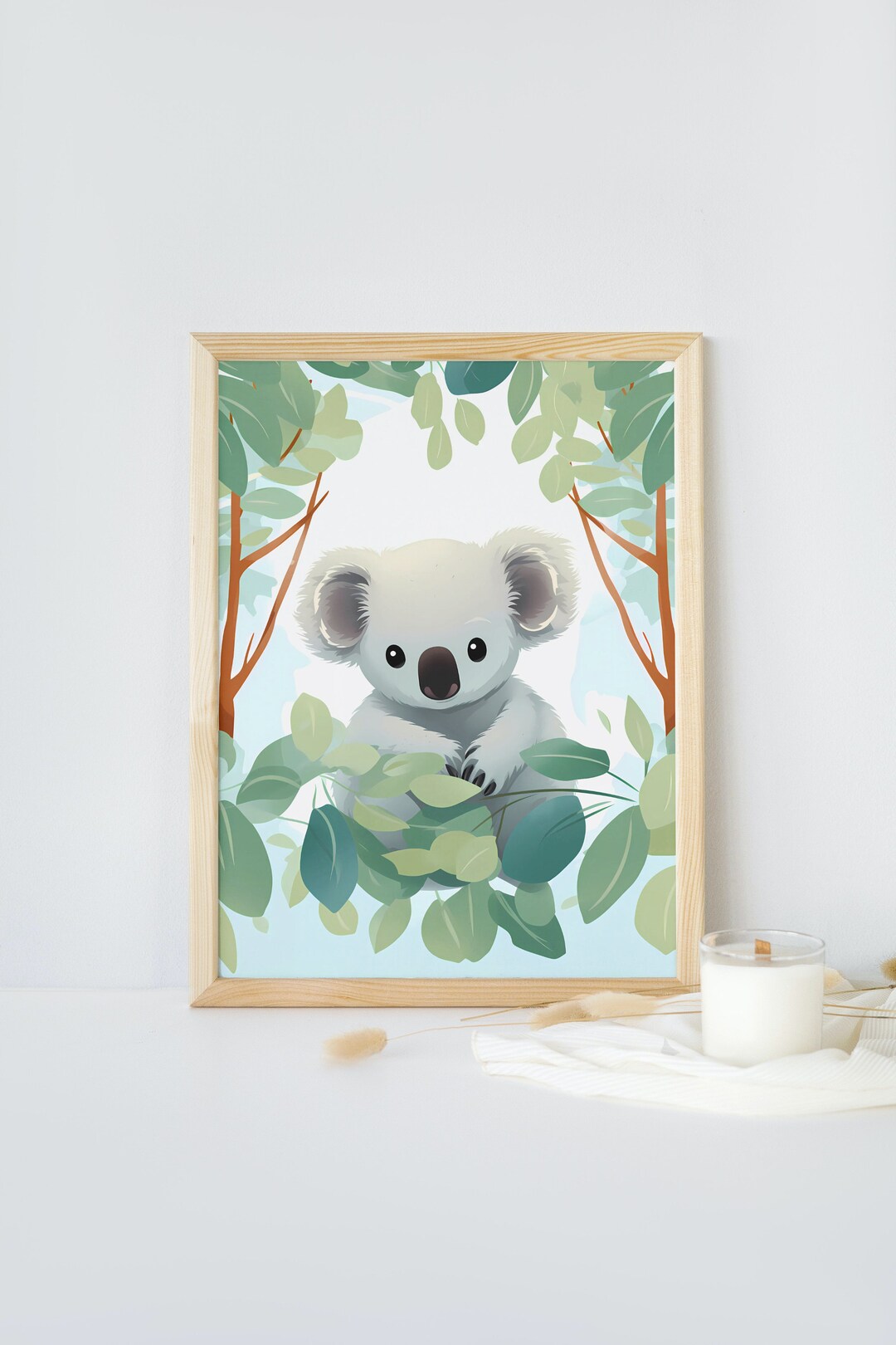 Cute Koala Art Print Wild Animal Wall Art Decor Kid Bedroom - Etsy