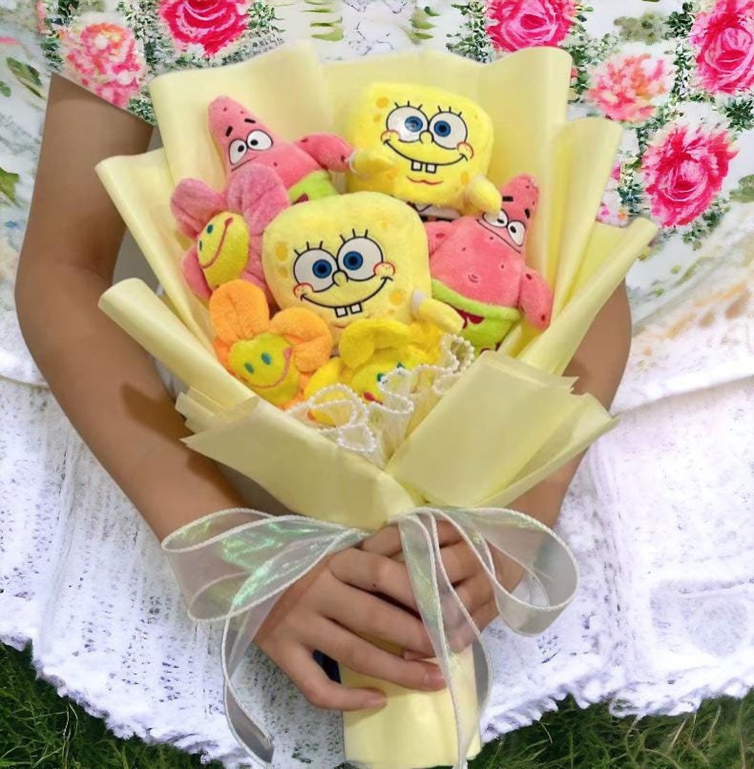 Spongebob Patrick Star Flower Bouquet Handmade Flower Arrangement ...