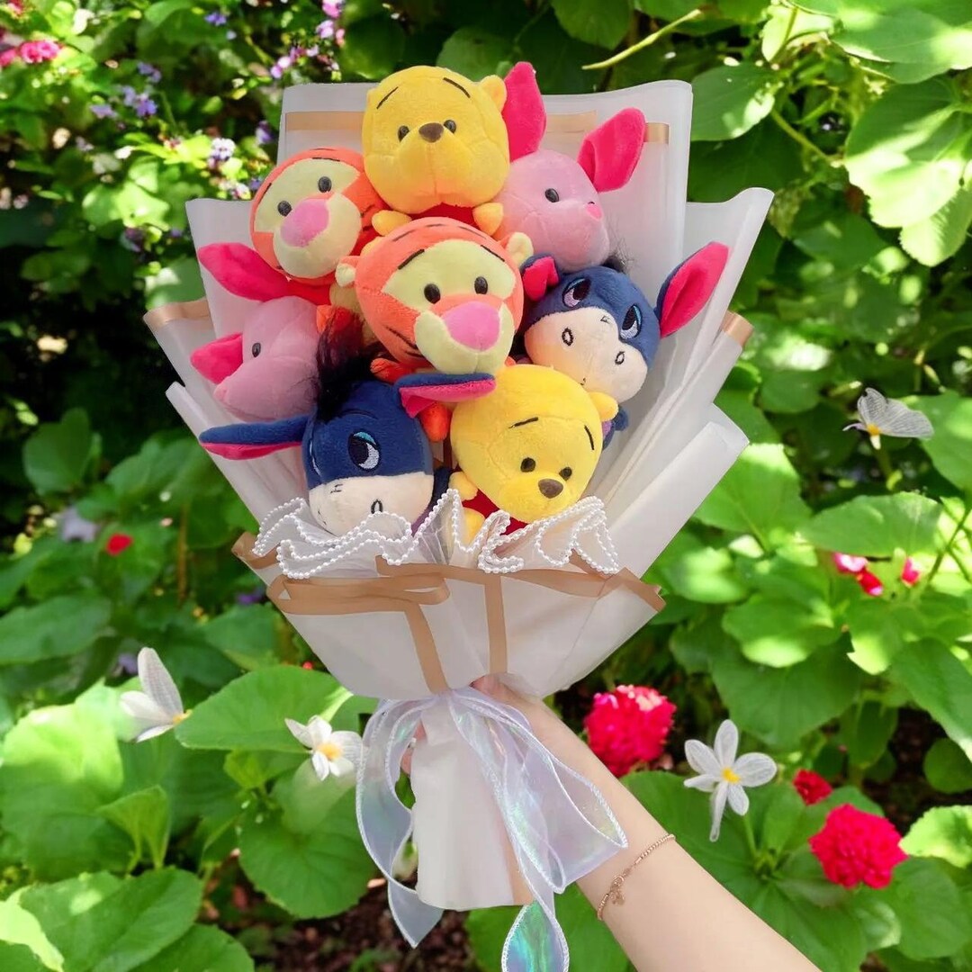 Cute Animal Friends Mix Big Plush Flower Bouquet Handmade Flower ...