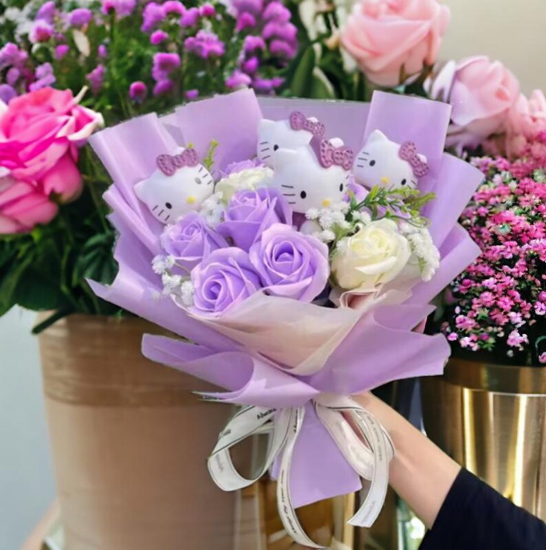 Hello Kitty Flowers Sanrio Kitties Flower Arrangement Pink Colour ...
