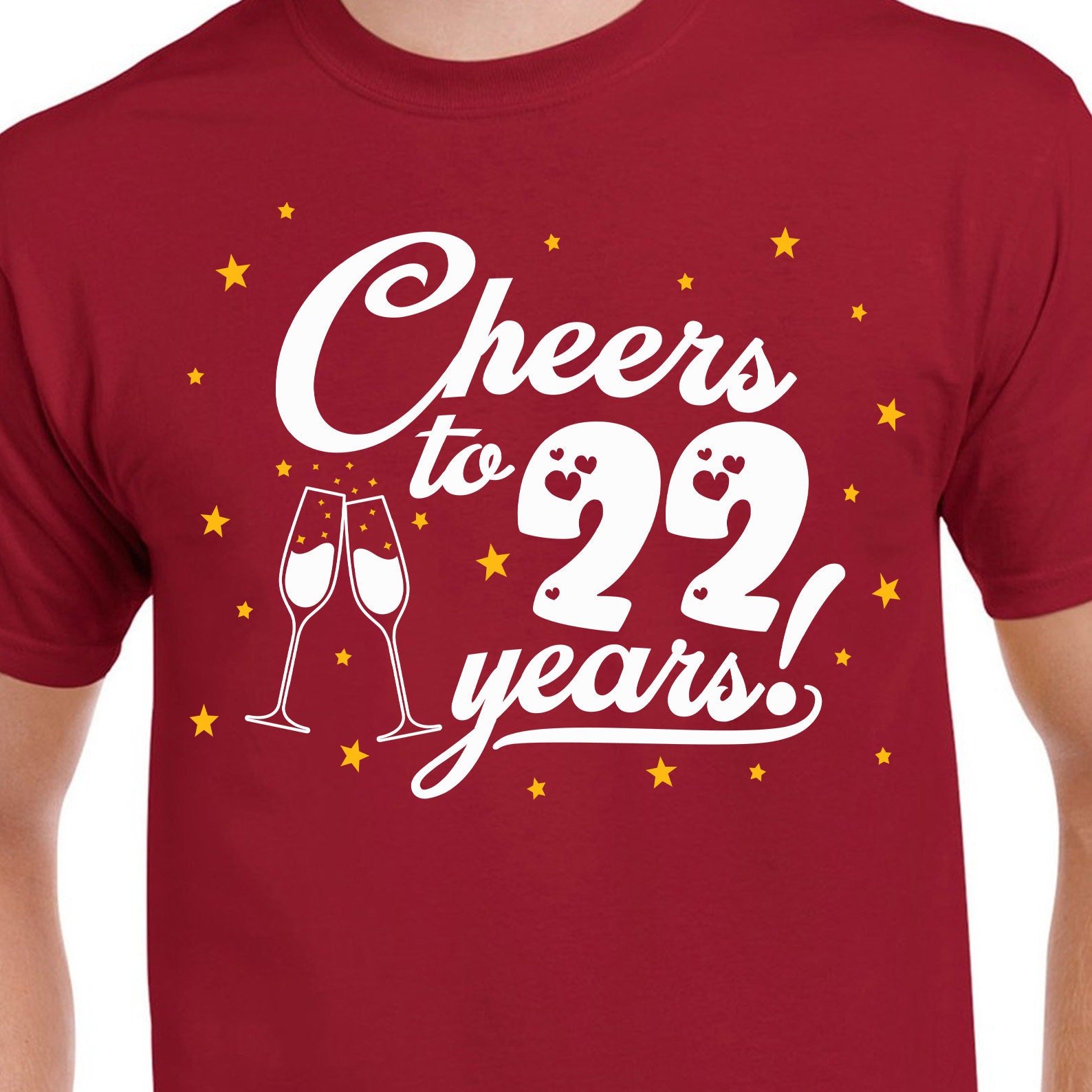 Cheers to 22 Years Couples Set Cut Files Cricut Silhouette - Etsy