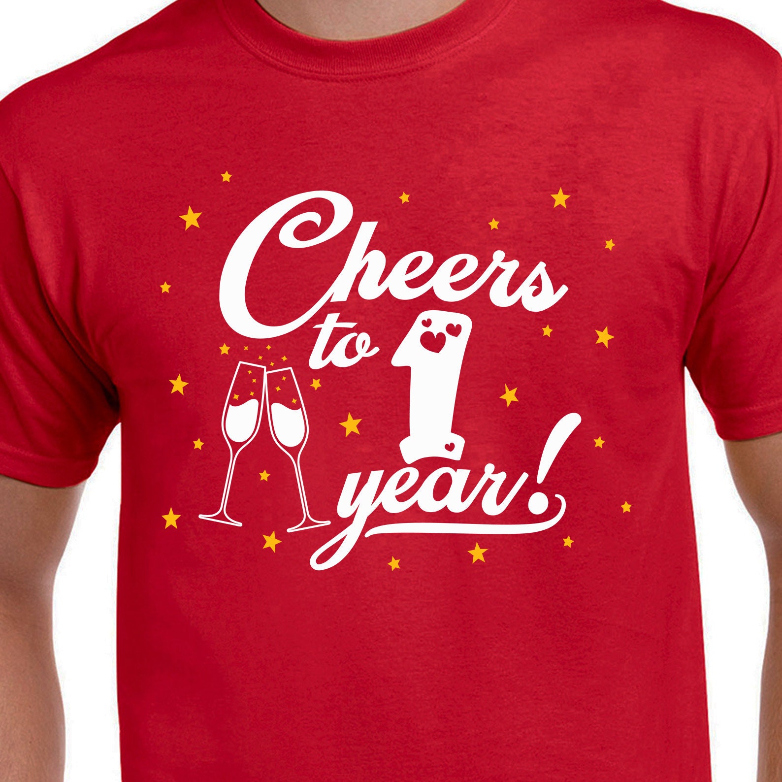 Cheers to 1 Year Couples Set Cut Files Cricut Silhouette - Etsy