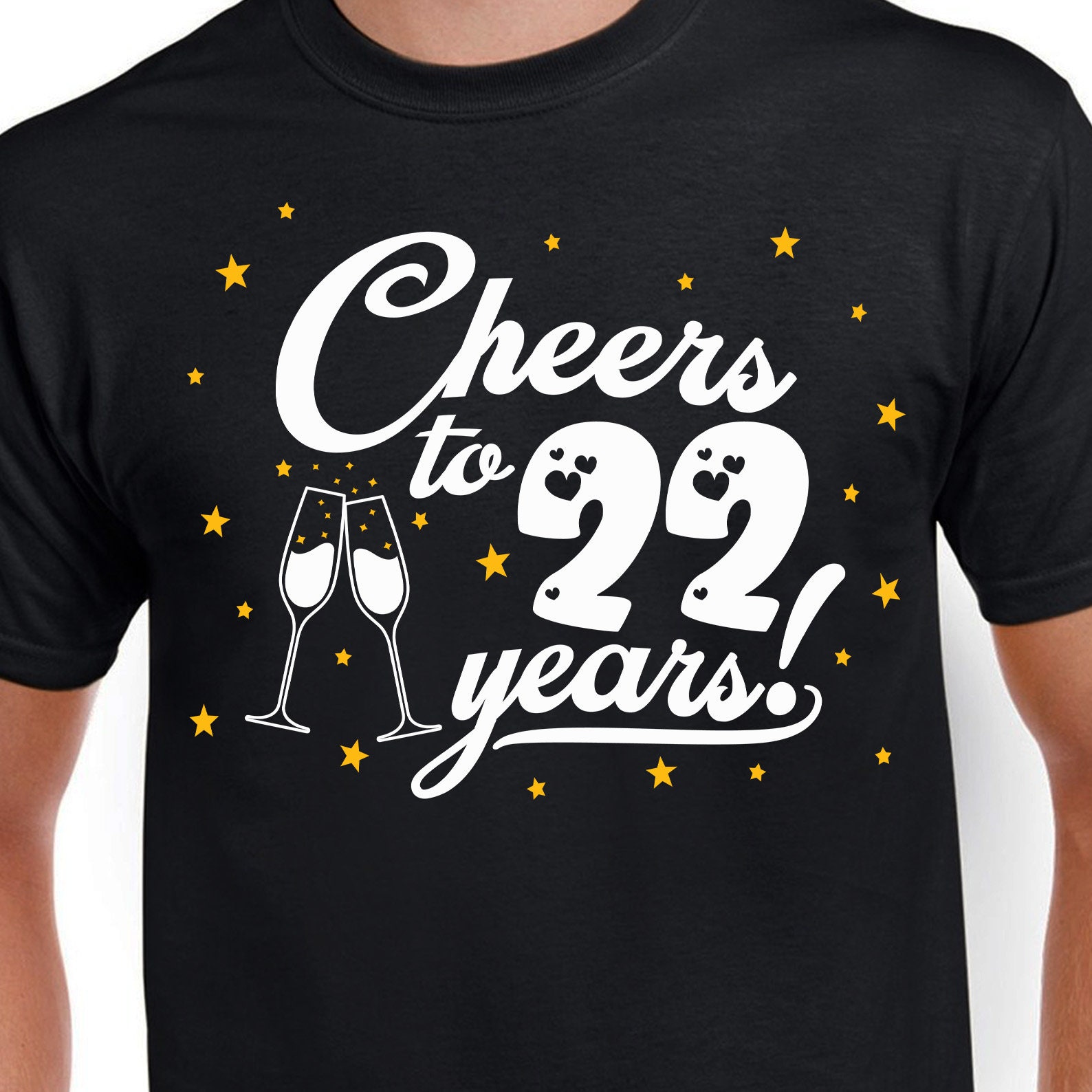 Cheers to 22 Years Couples Set Cut Files Cricut Silhouette - Etsy