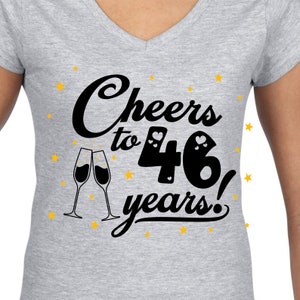 Cheers to 46 Years Couples Set Cut Files Cricut Silhouette Cameo Svg ...