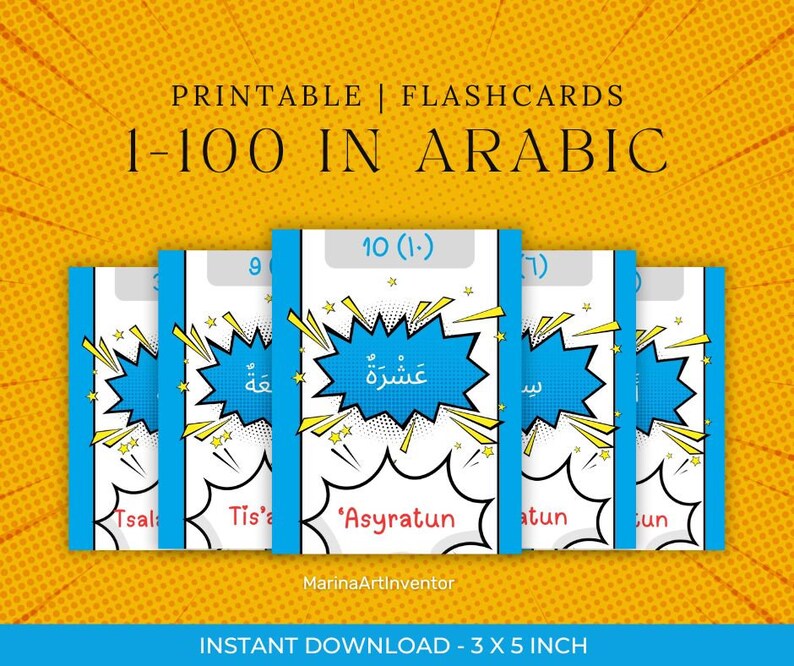 Printable Flashcards 1-100 in Arabic – Fun Educational Activity for ...