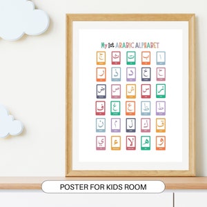 Printables Arabic Alphabet Poster-for Educational Tool and Kids Room ...
