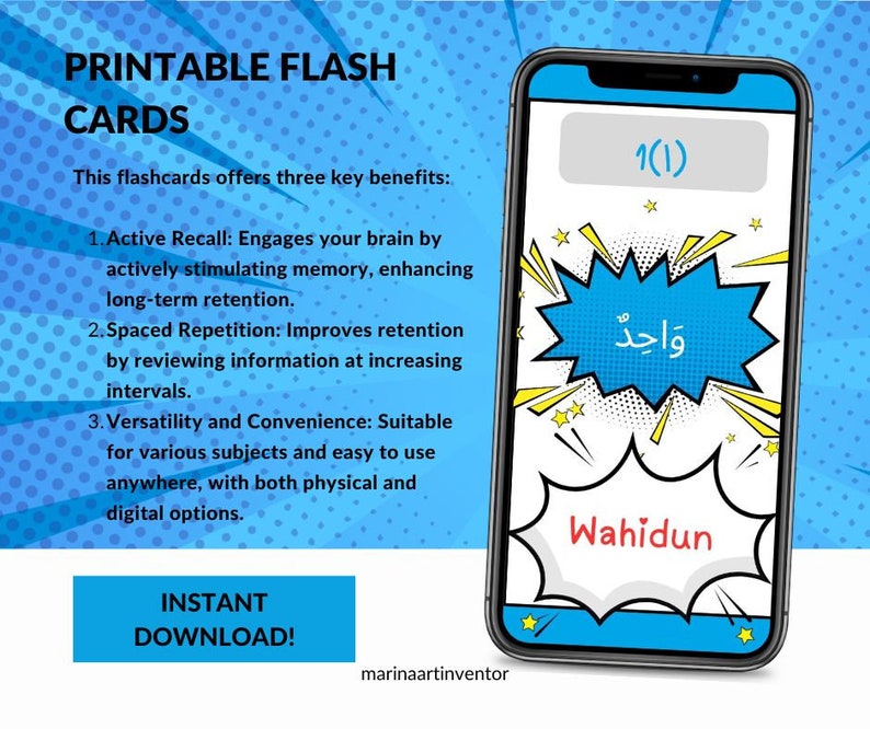 Printable Flashcards 1-100 in Arabic – Fun Educational Activity for ...