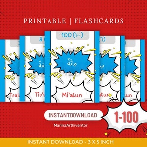 Printable Flashcards 1-100 in Arabic – Fun Educational Activity for ...
