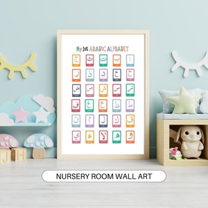 Printables Arabic Alphabet Poster-for Educational Tool and Kids Room ...