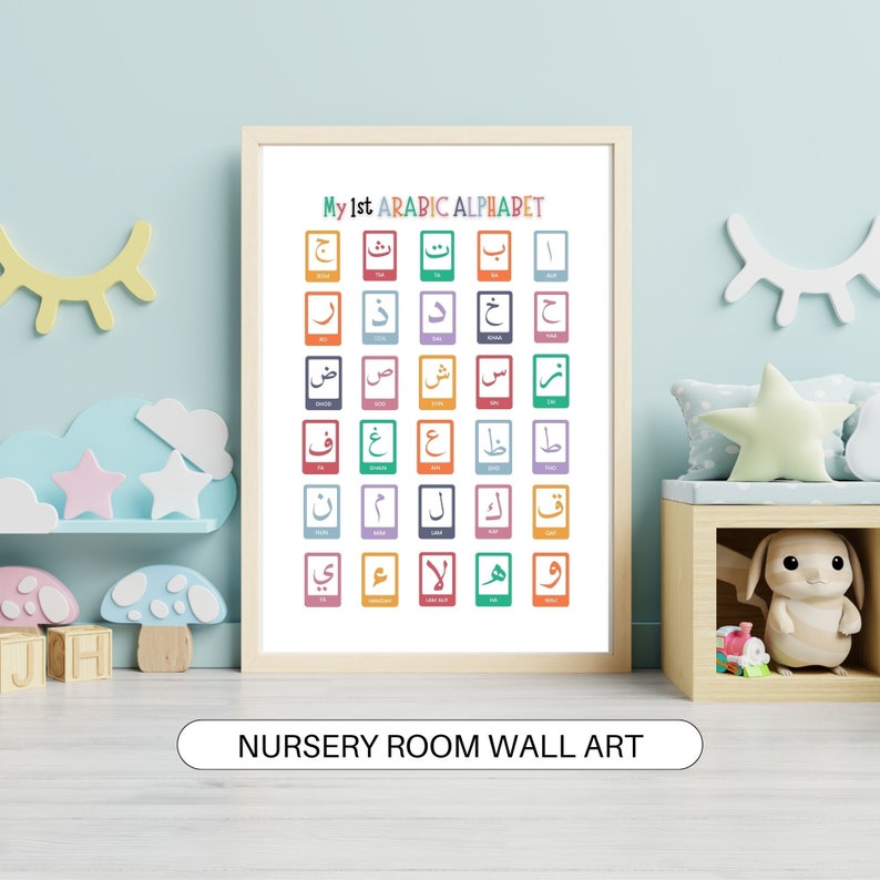 Printables Arabic Alphabet Poster-for Educational Tool and Kids Room ...