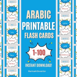 Printable Flashcards 1-100 in Arabic – Fun Educational Activity for ...