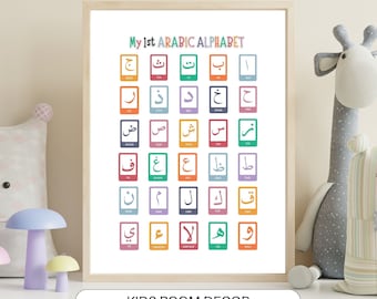 Arabic Alphabet Poster for Kids | Hijaiyah Letters Wall Art | Islamic ...