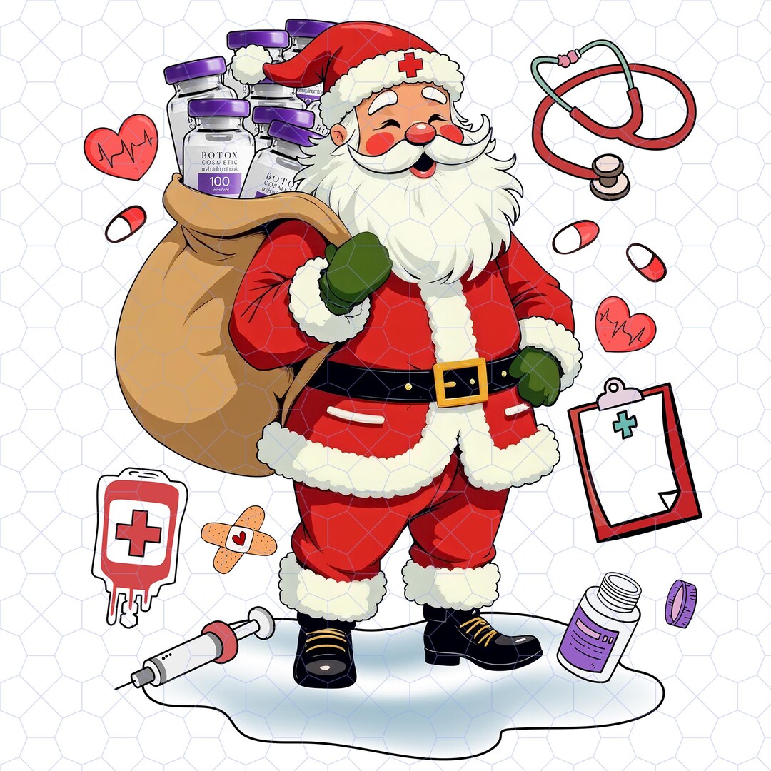 Santa's Favorite Nurse Png, Santa Nurse Png, Nurse Life Png, Santa ...
