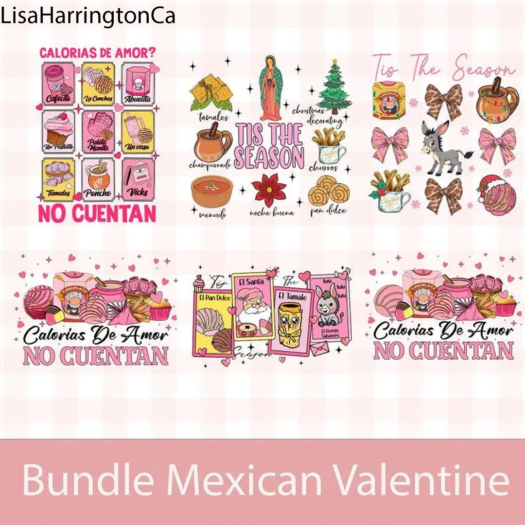 10++ Mexican Valentine Bundle Png, Concha Valentine's Bundle Png, Retro ...