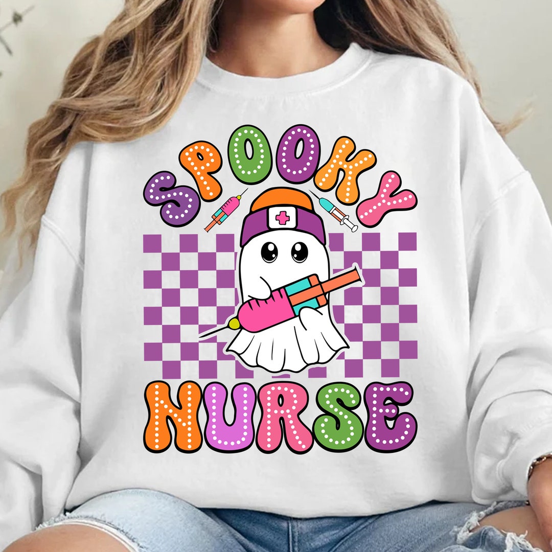 Funny Spooky Nurse Png, Boo Crew Nursing Halloween Png, Nurse Halloween ...