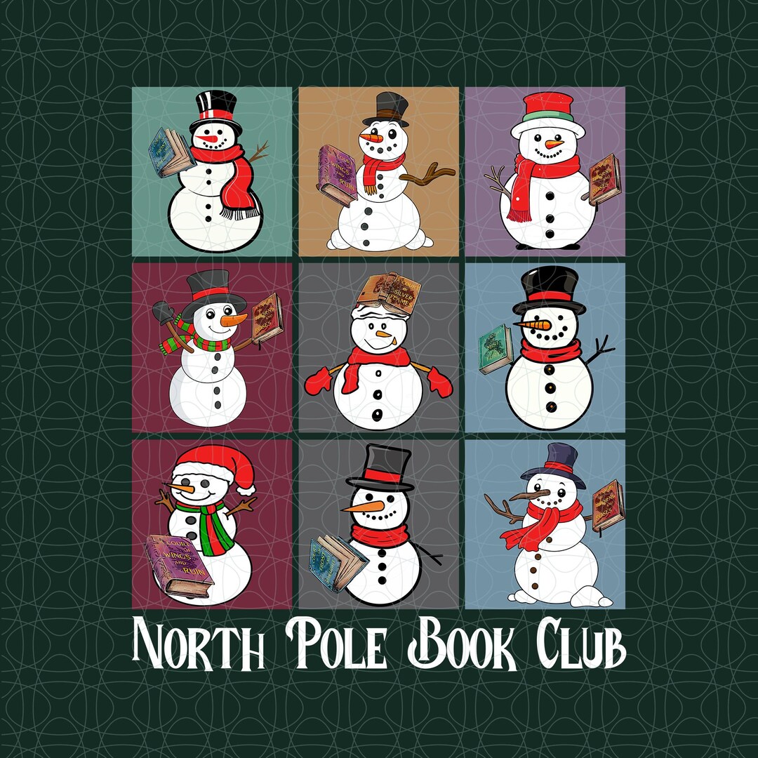 North Pole Book Club Acotar Book Snowman Christmas Png, Snowman Reading ...