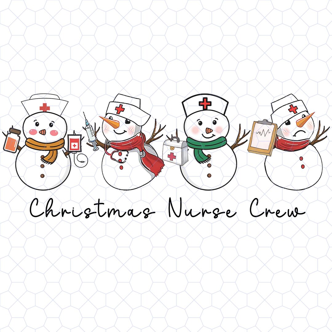 Snowman Christmas Nurse Crew Png, Retro Nurse Png, Merry Christmas Png ...