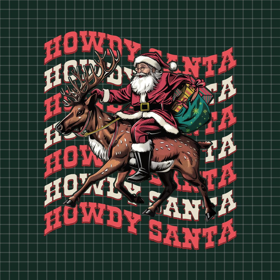Howdy Santa Png, Howdy Christmas Png, Western Christmas Png, Santa ...