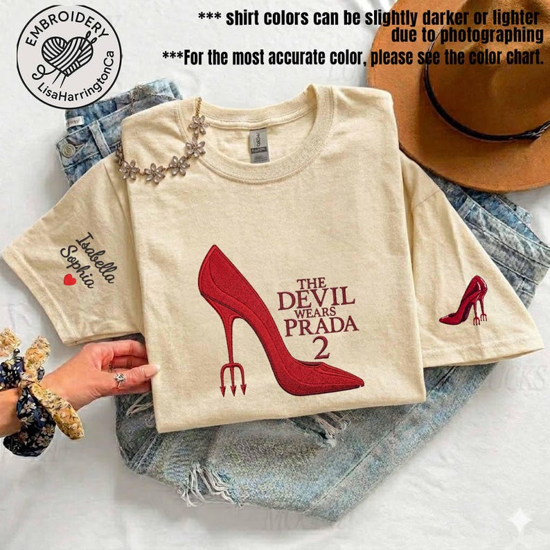 Custom Devil Wears Prada Embroidered Shirt, Personalized Name ...